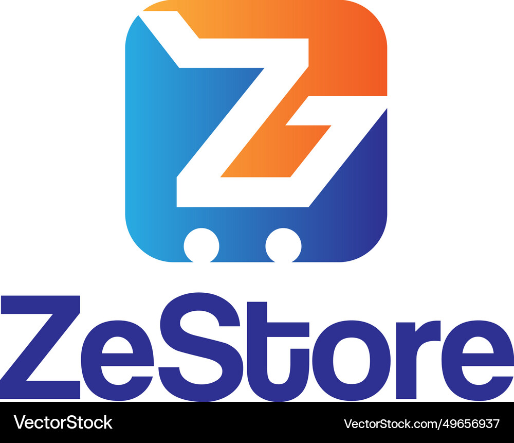 Flat letter initial z zestore shopping logo design