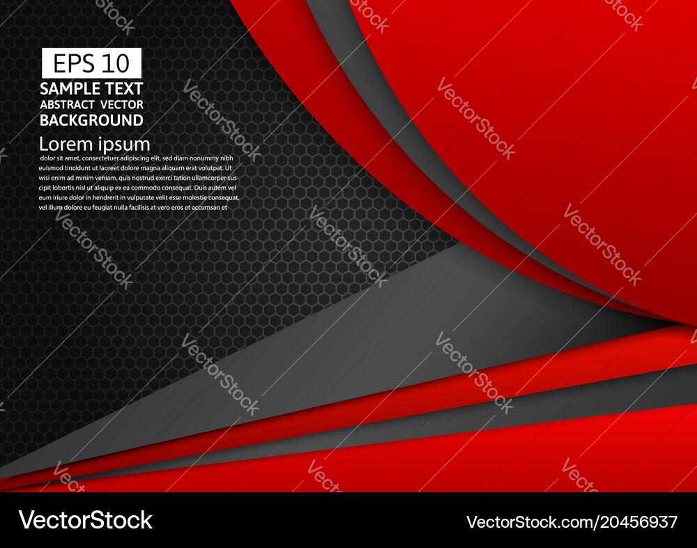 Geometric abstract background red and black color Vector Image