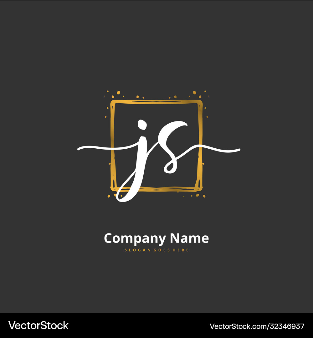 J s js initial handwriting and signature logo Vector Image