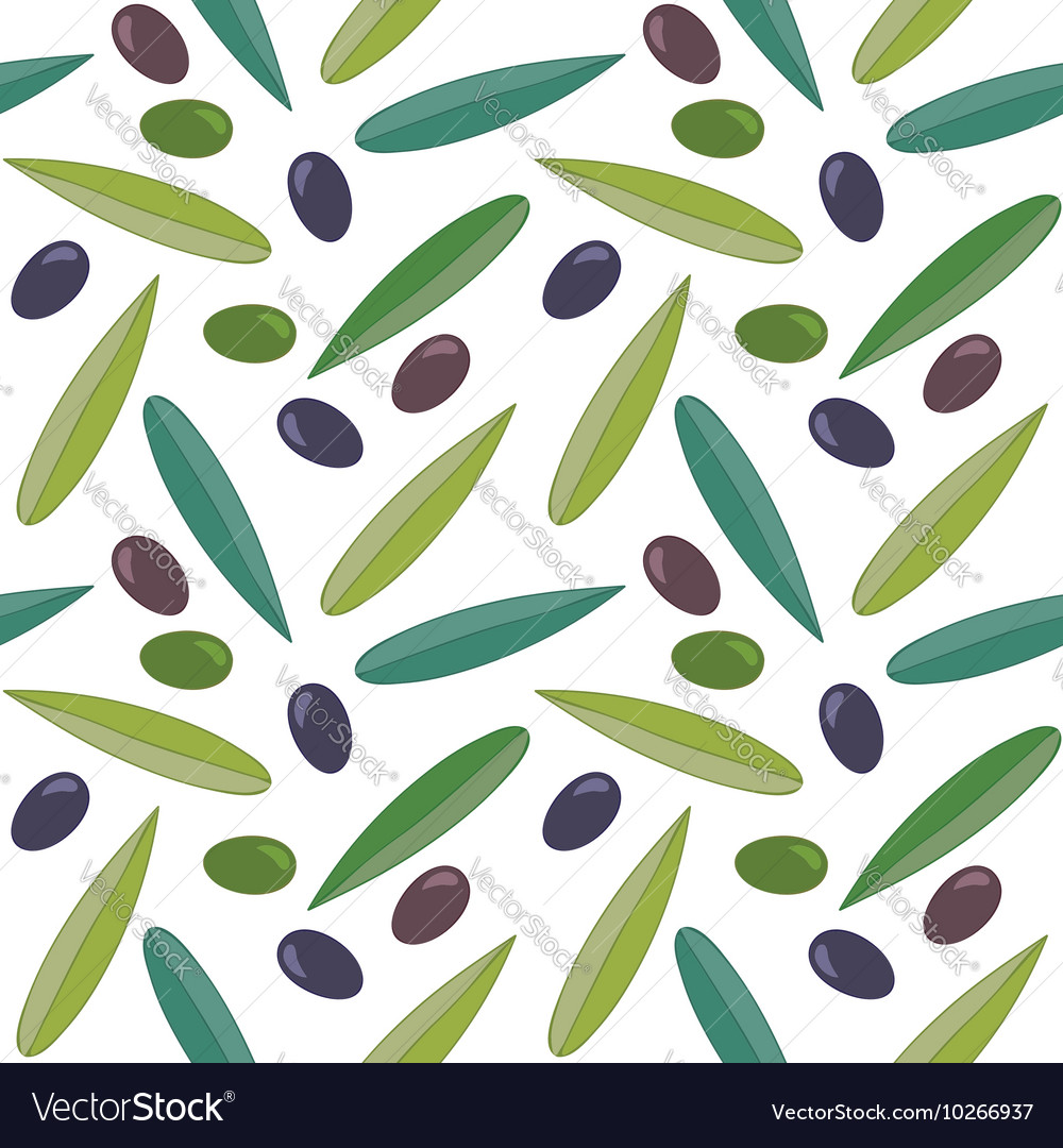 Olive leaves pattern seamless pattern with Vector Image