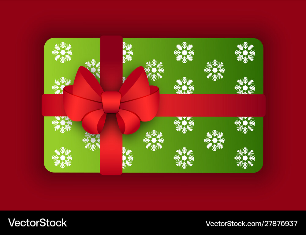 Present in box with snowflakes print on wrapping Vector Image