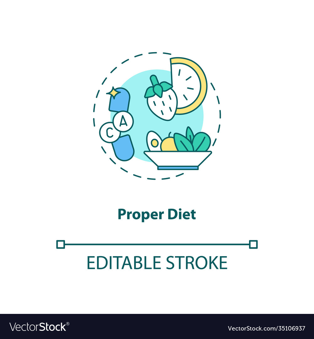 Proper diet concept icon Royalty Free Vector Image