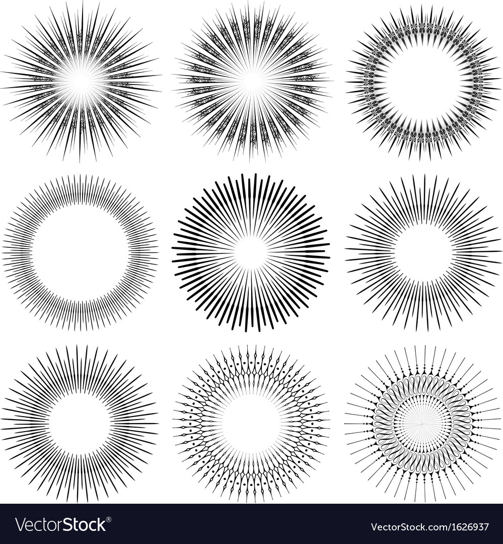 Radial circle elements Royalty Free Vector Image