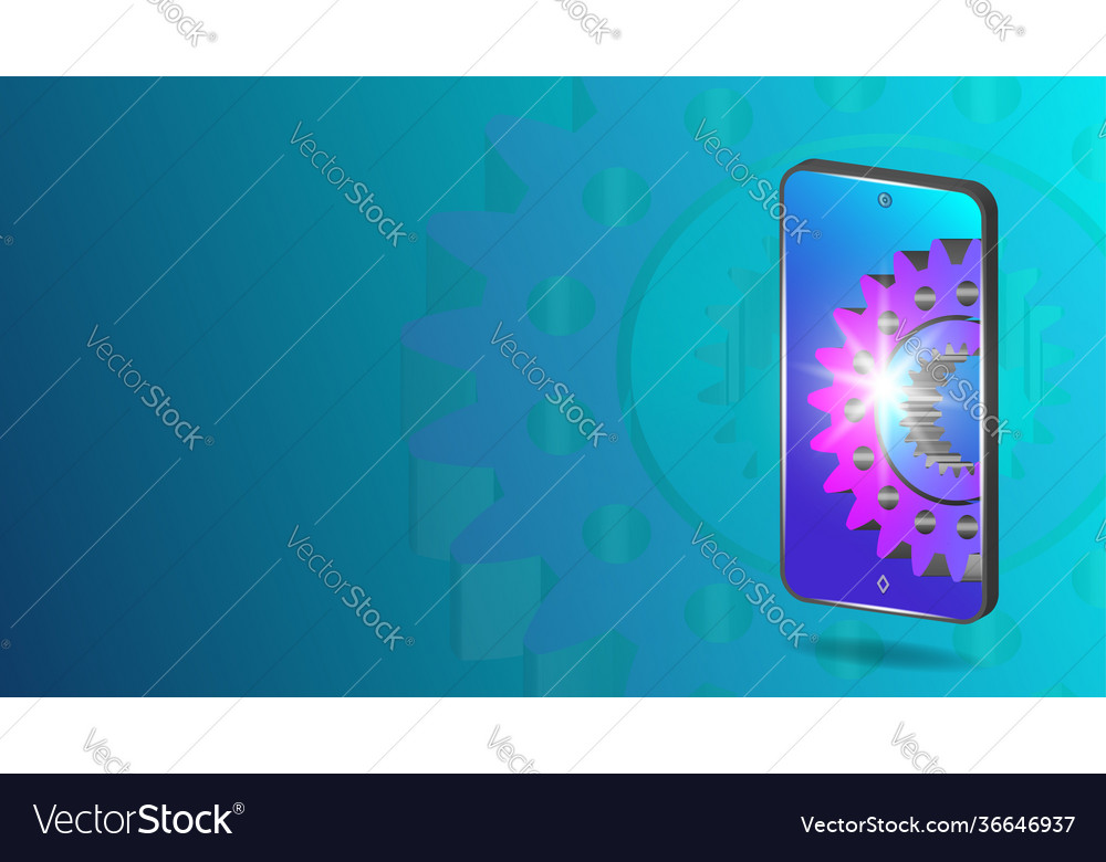 Sample technical poster 3d smartphone Royalty Free Vector