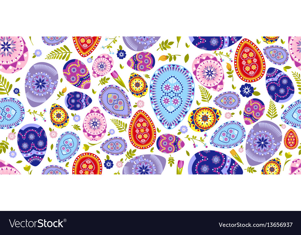 Seamless pattern happy easter background colored Vector Image
