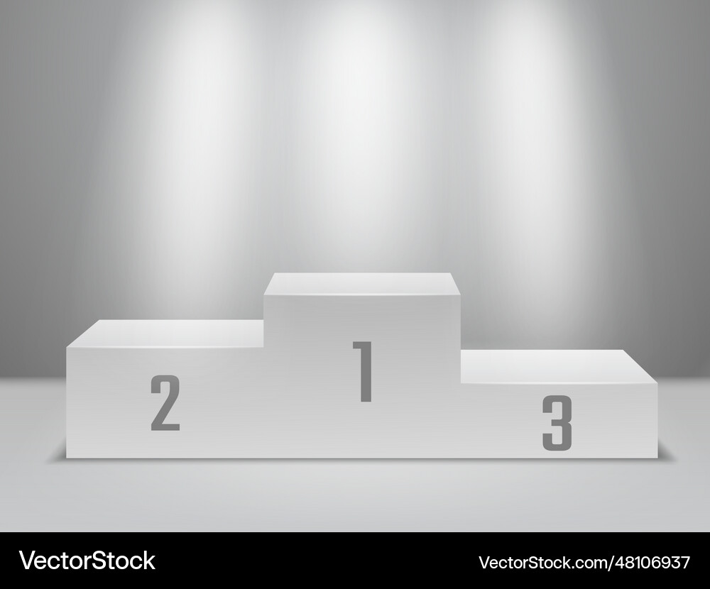 Sports podium empty white winners pedestal Vector Image