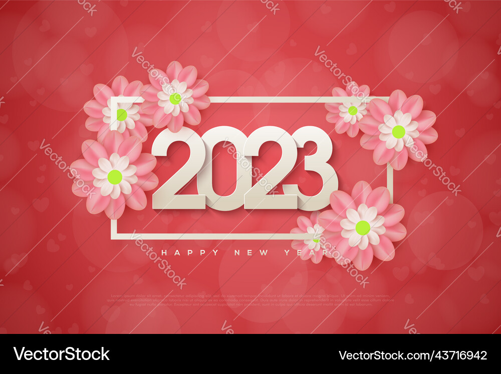 2023 background with realistic 3d numbers and 3d Vector Image