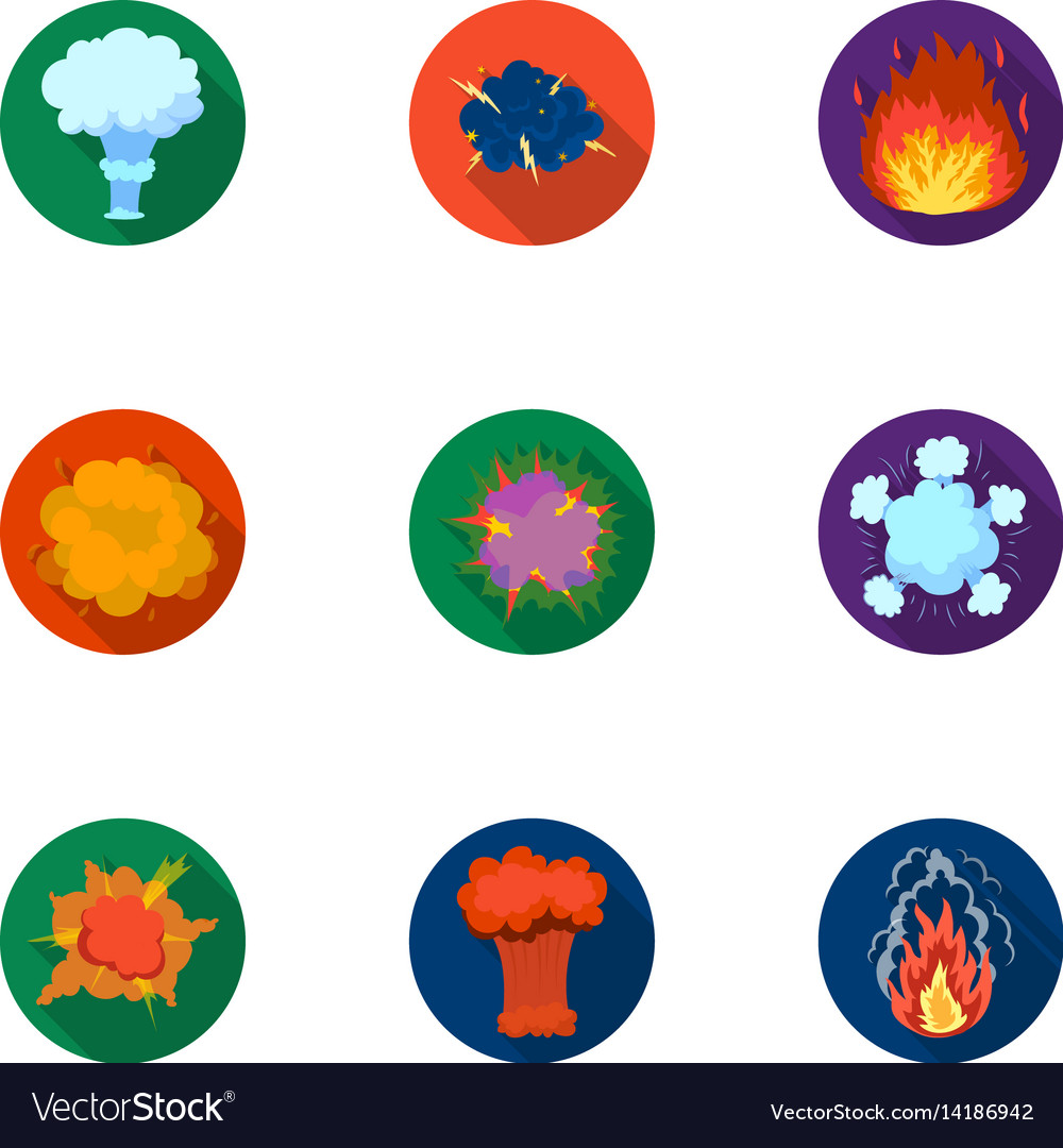 A set of icons about the explosion various Vector Image