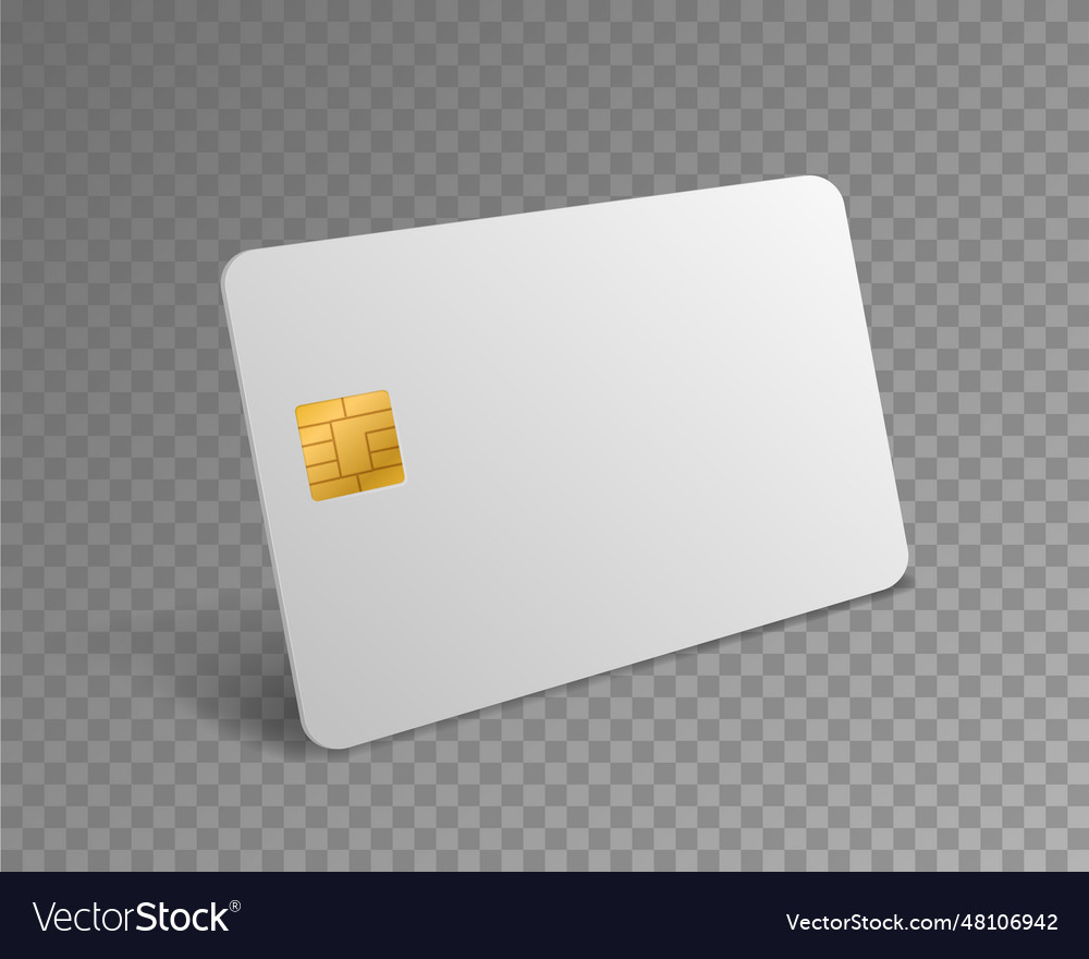 Blank credit card white realistic atm card for Vector Image