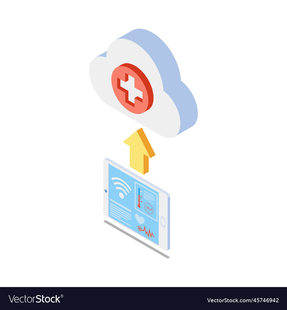 Cloud medical data composition Royalty Free Vector Image