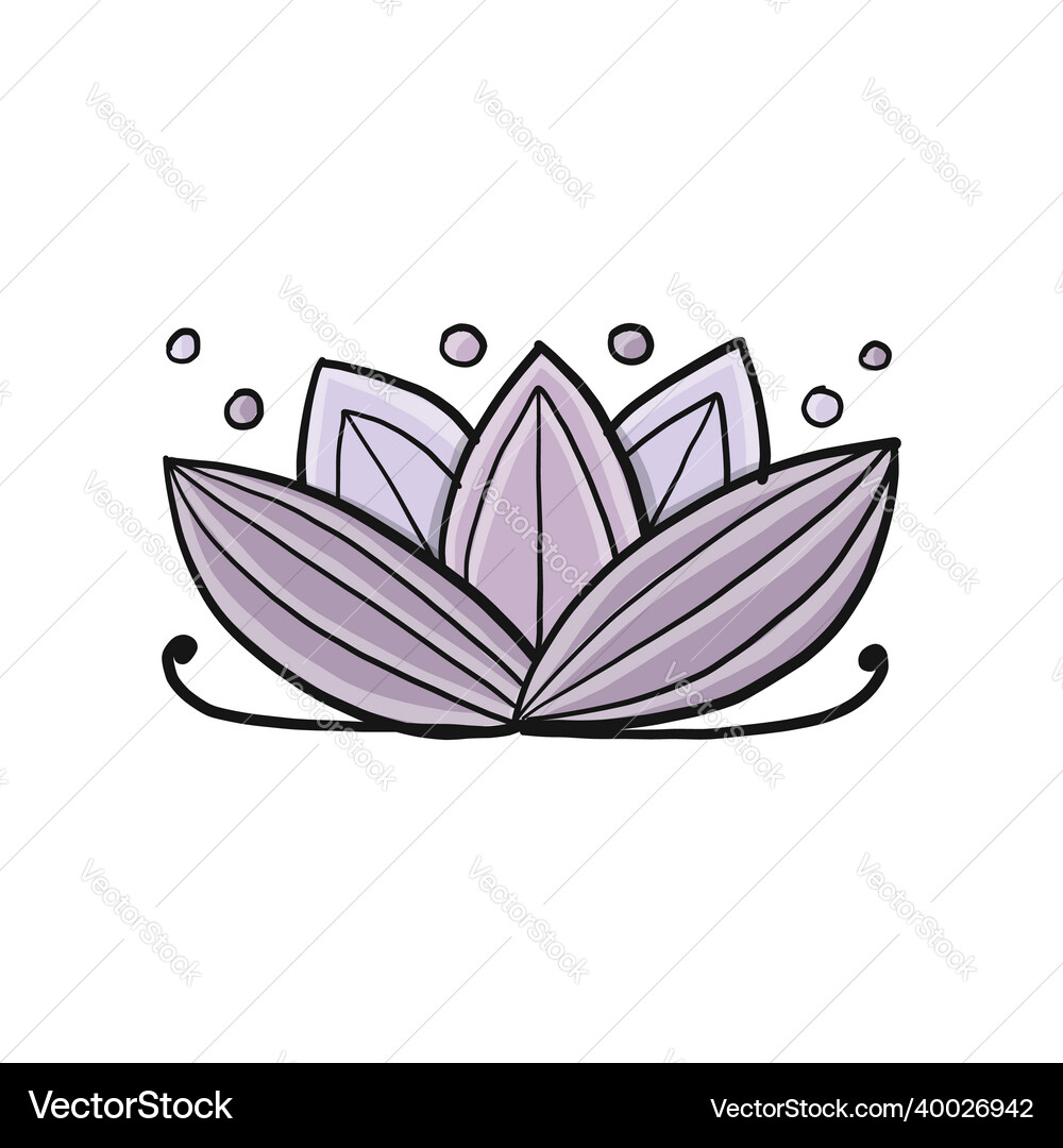 Lotus logo simple sketch for your design Vector Image
