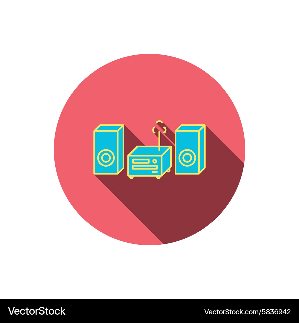 Music center icon stereo system sign Royalty Free Vector