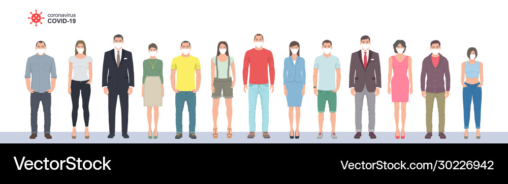 People wearing face masks Royalty Free Vector Image