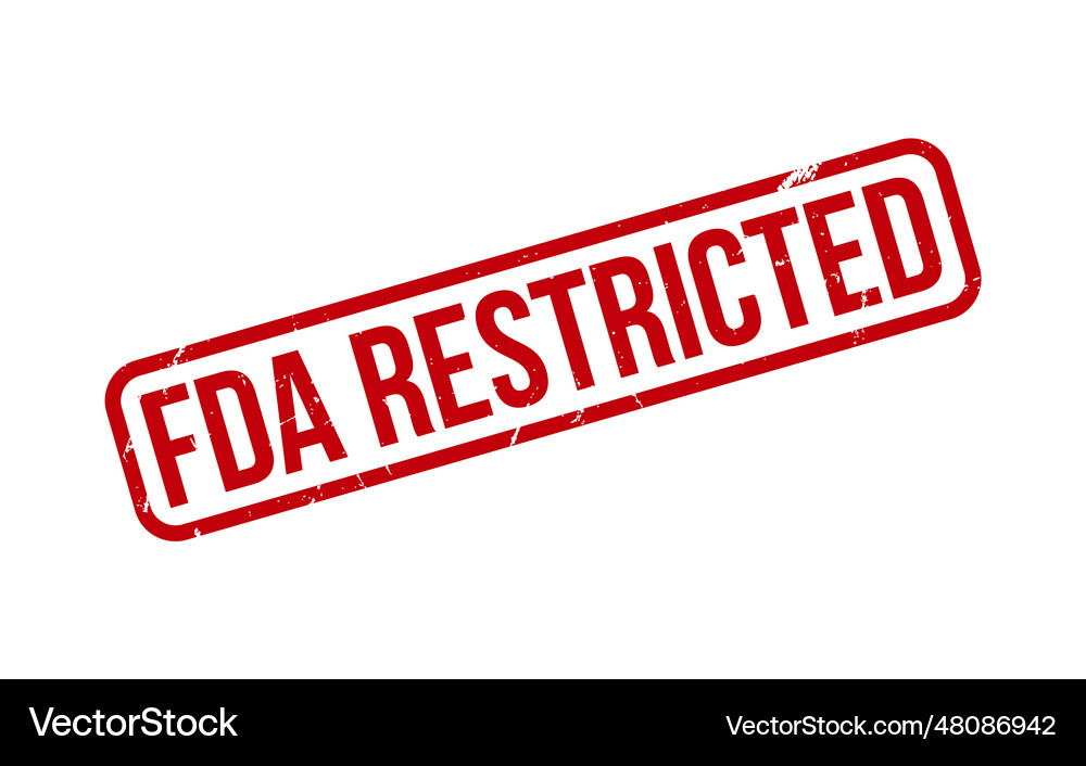 Red fda restricted rubber stamp seal Royalty Free Vector
