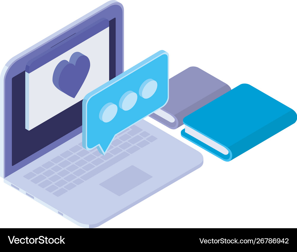 Set icons with laptop on white background Vector Image