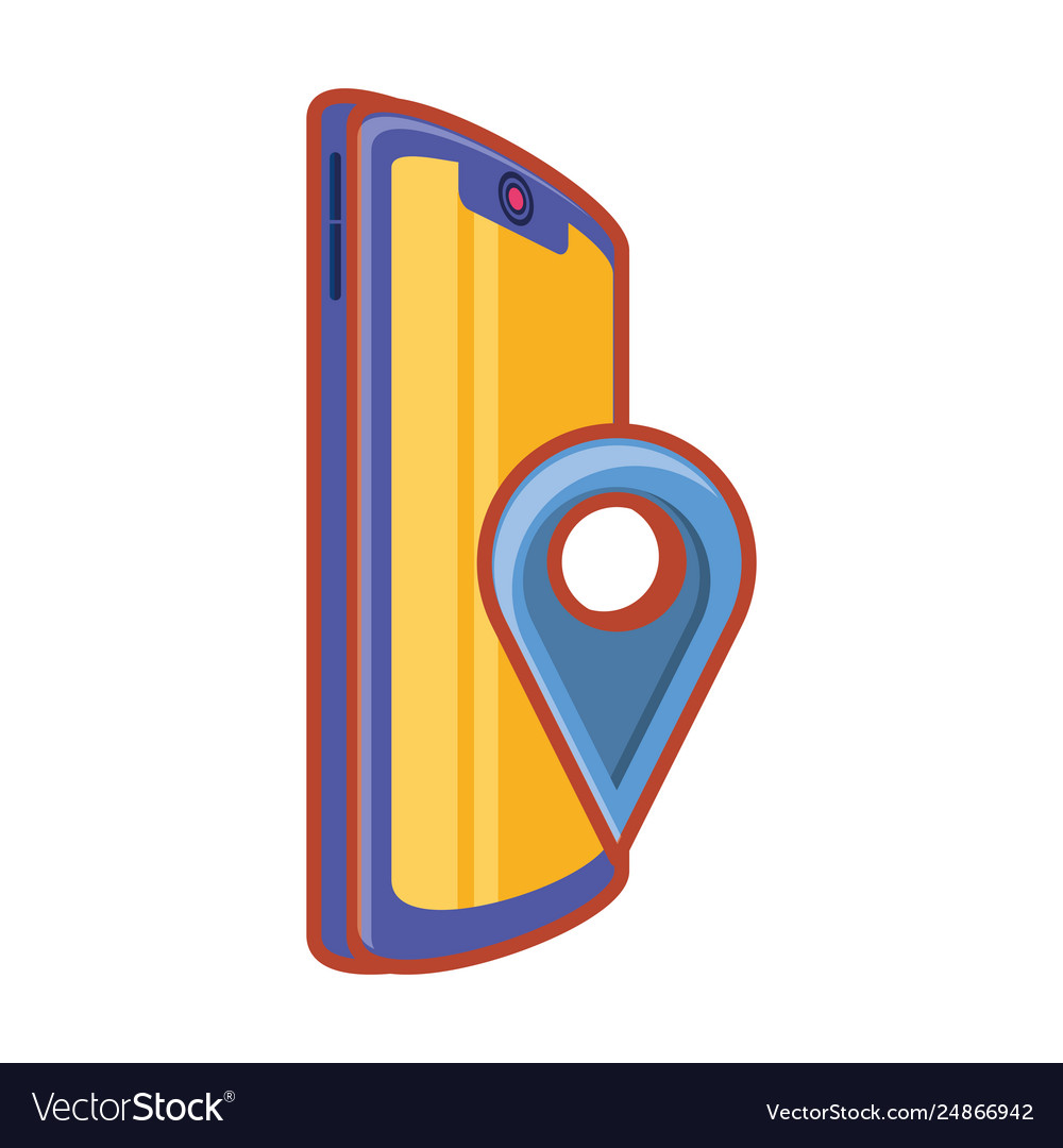 Smartphone with pointer location Royalty Free Vector Image