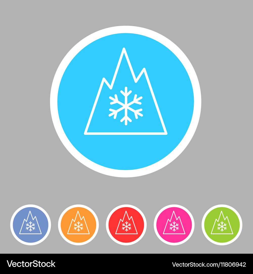 Snow tire mountain snowflake mud symbol icon flat Vector Image
