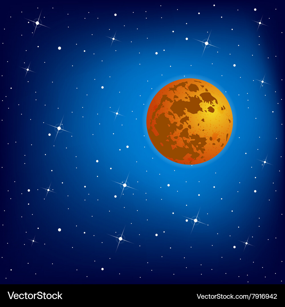 Space with the moon Royalty Free Vector Image - VectorStock