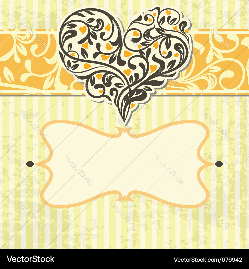 Vintage card with abstract heart Royalty Free Vector Image