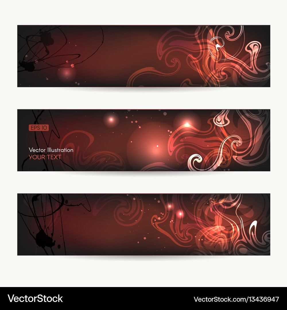 Banners with swirling shapes Royalty Free Vector Image