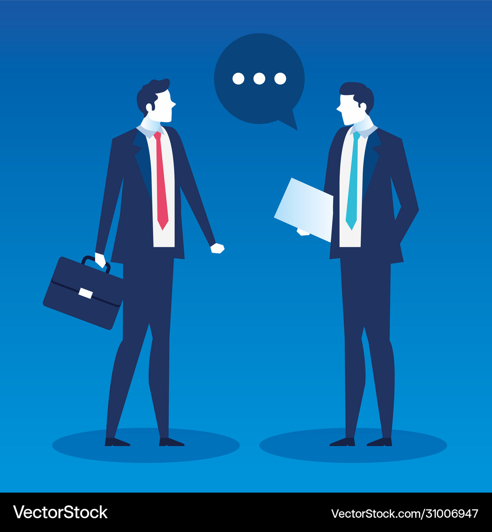 Business men with curriculum vitae and suitcase Vector Image