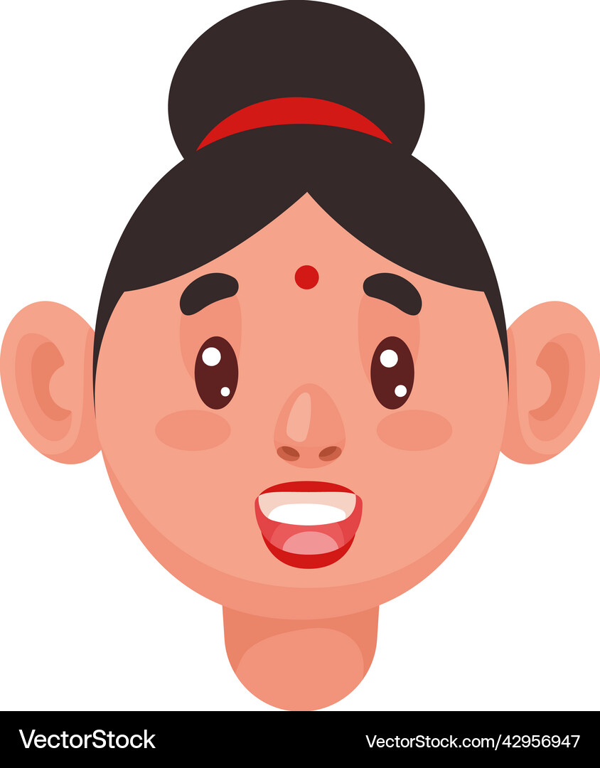 Chinese woman head Royalty Free Vector Image - VectorStock