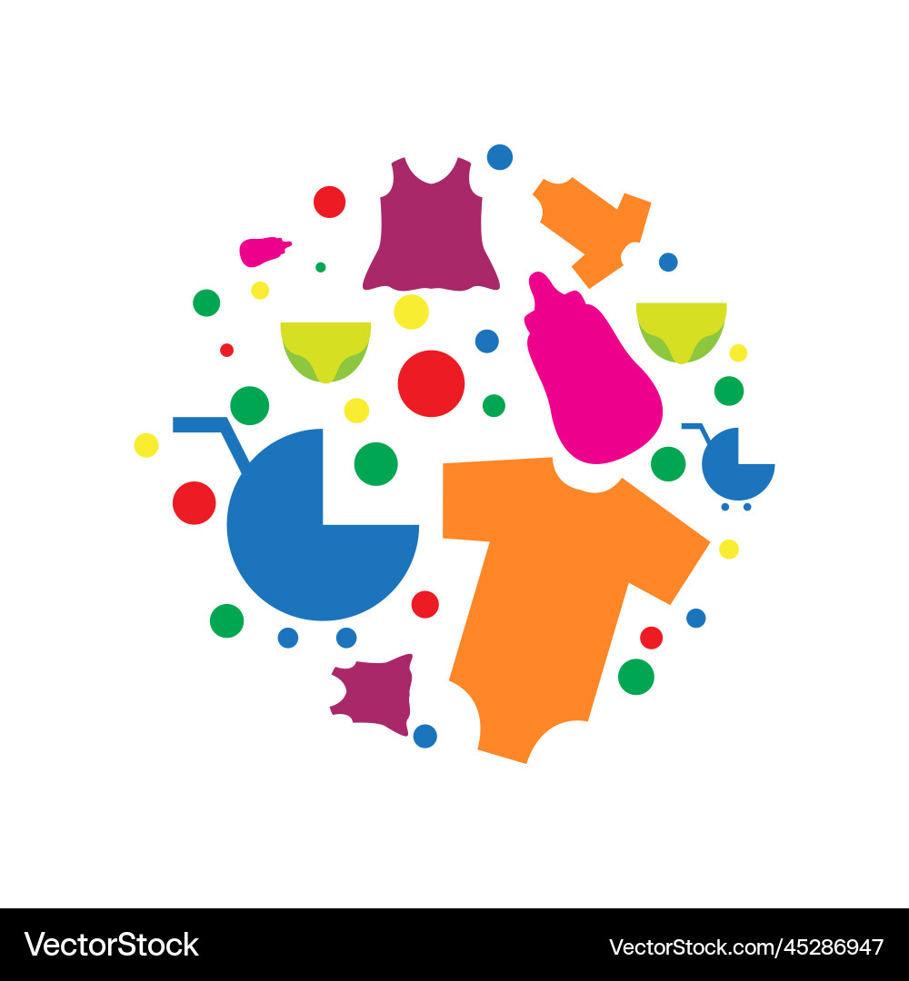 Colorful babies cloth icon logo Royalty Free Vector Image
