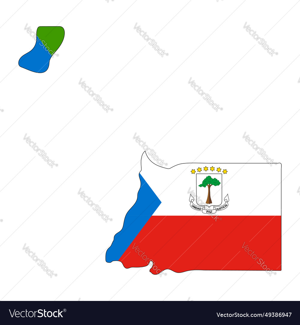 Equatorial guinea map silhouette with flag Vector Image Equatorial guinea map silhouette with flag Vector Image