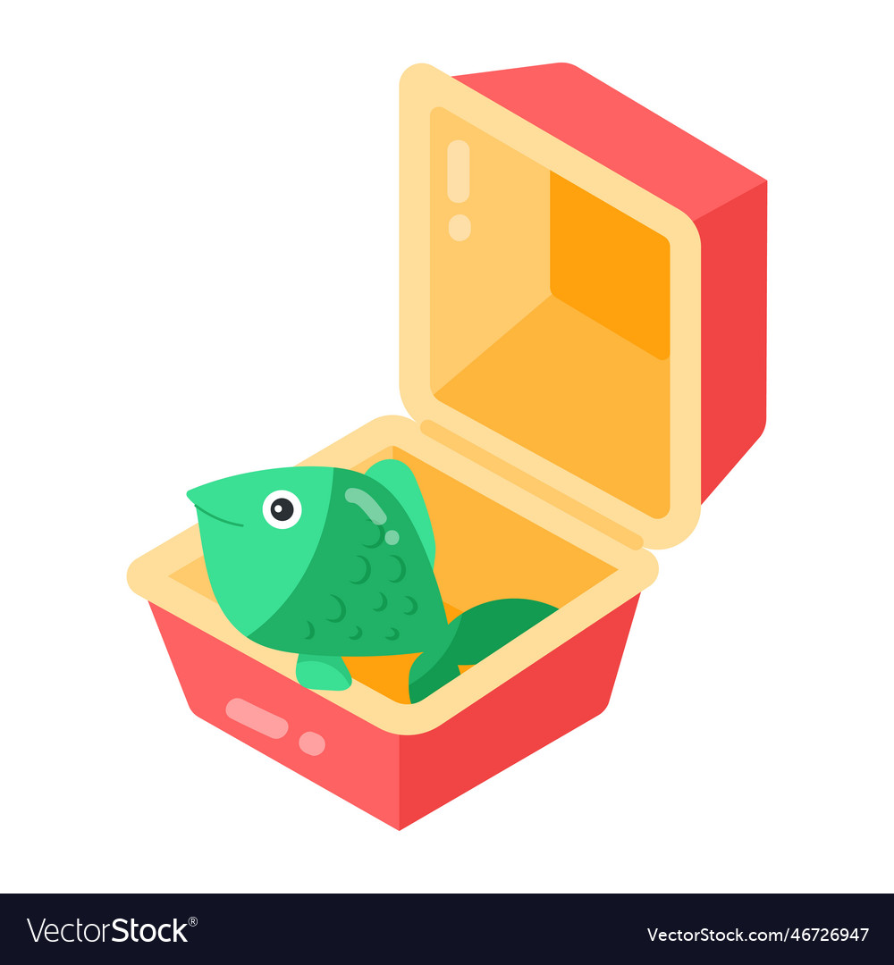 Fish box Royalty Free Vector Image - VectorStock