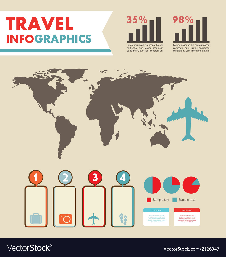 Infographics set with different elements Vector Image