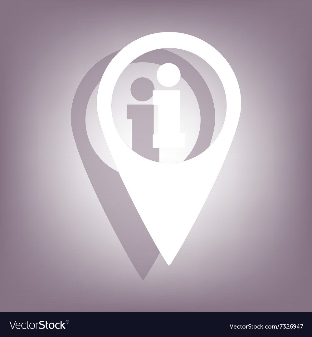 Map pointer icon with shadow Royalty Free Vector Image