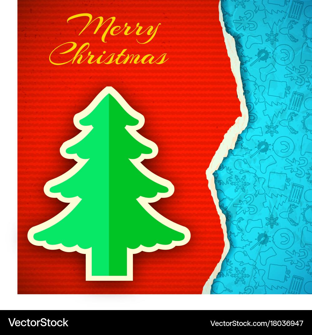 Merry christmas paper poster Royalty Free Vector Image