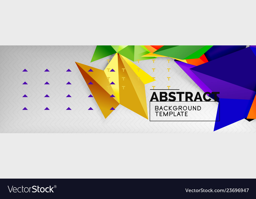 Mosaic triangular 3d shapes composition geometric Vector Image