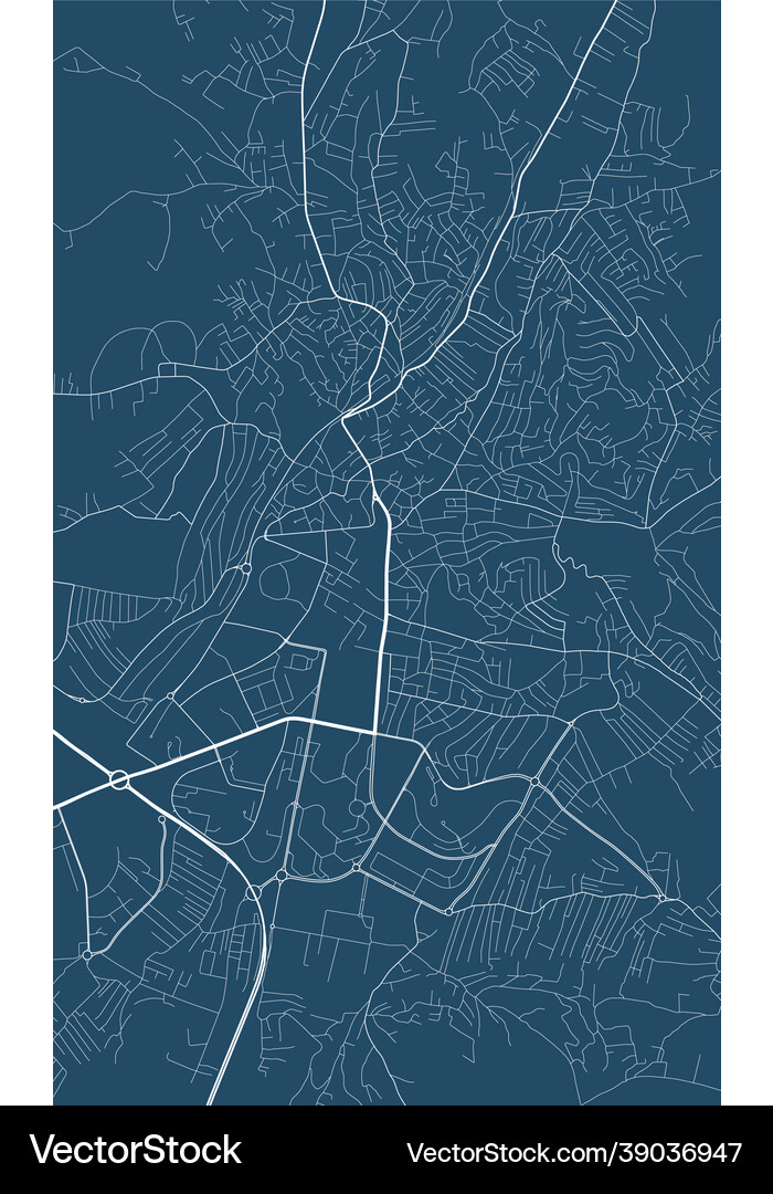 Pristina map detailed city Royalty Free Vector Image