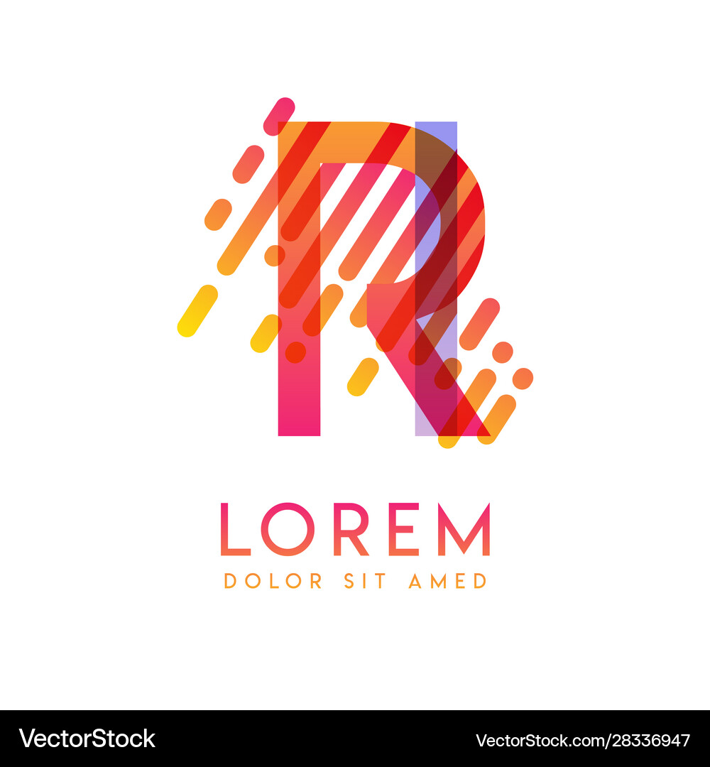 Ri logo with theme galaxy speed and style Vector Image