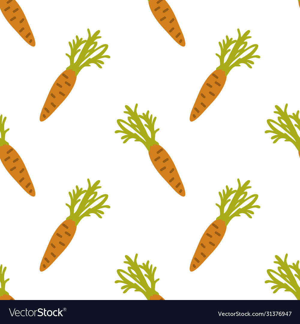 Seamless carrot pattern Royalty Free Vector Image