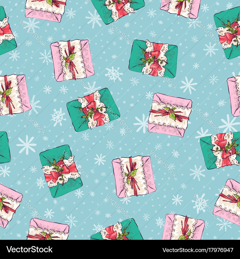 Seamless pattern with gift boxes Royalty Free Vector Image
