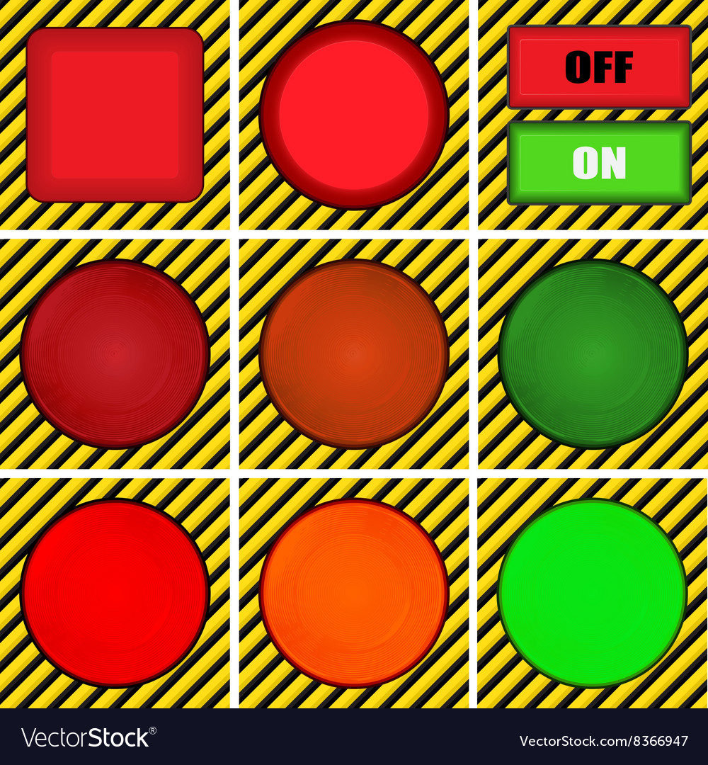 Set of round square and rectangular buttons Vector Image