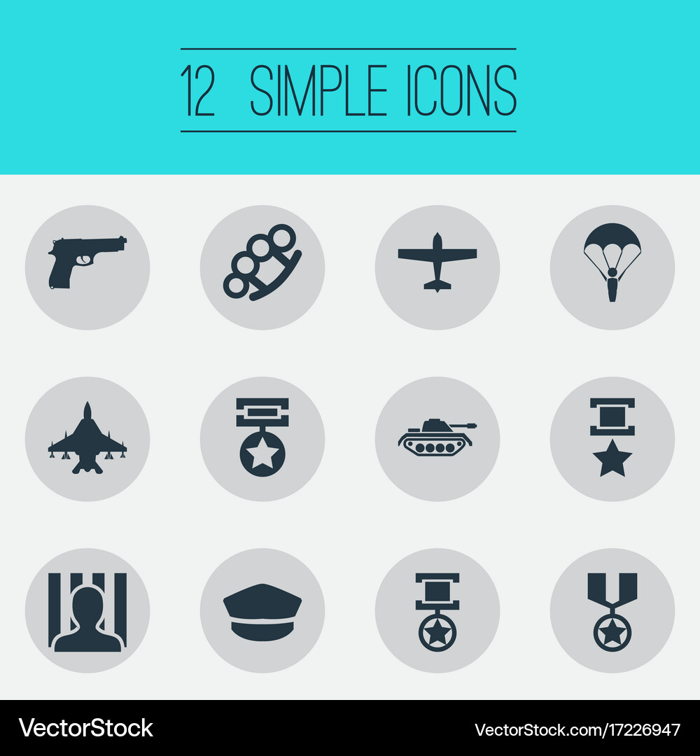 Set of simple war icons Royalty Free Vector Image