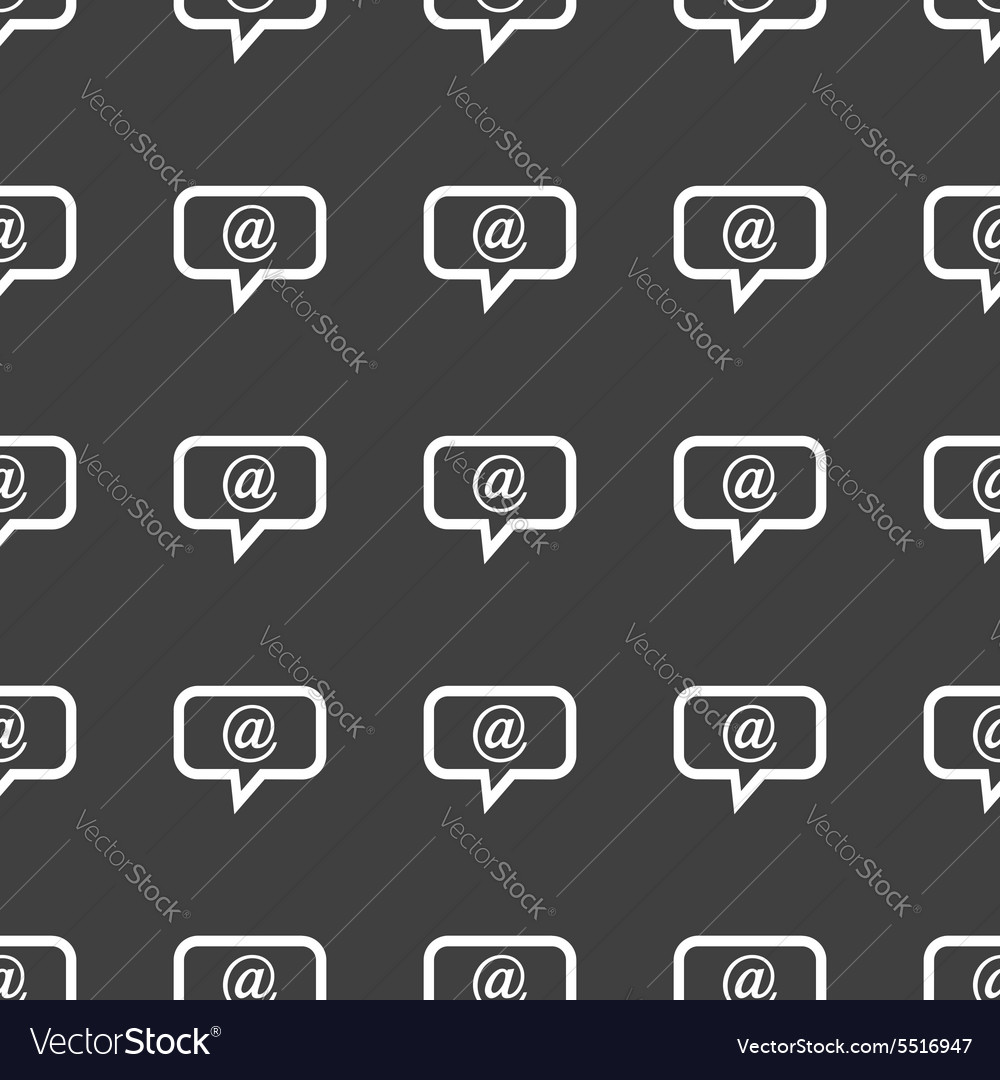 Straight black e-mail message pattern Royalty Free Vector