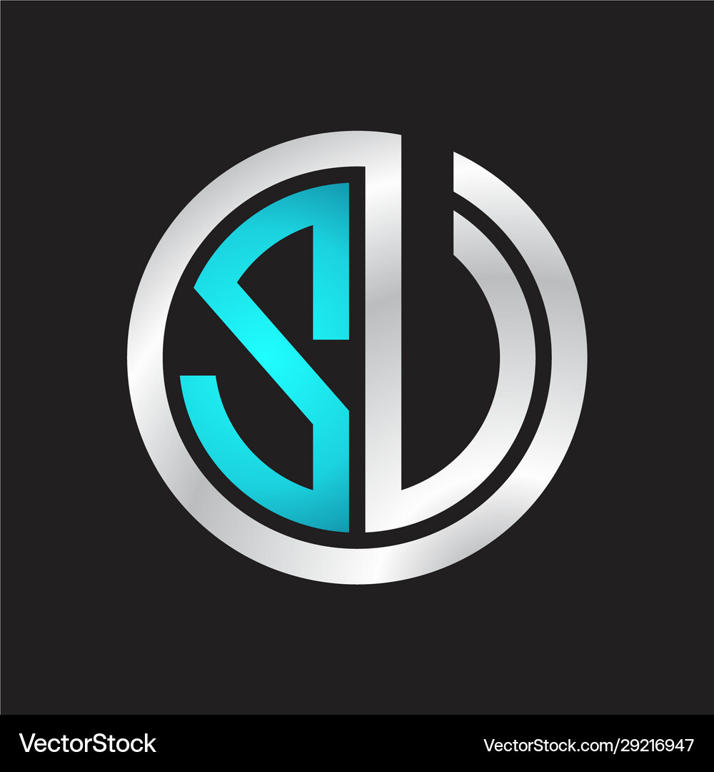 Su initial logo linked circle monogram Royalty Free Vector