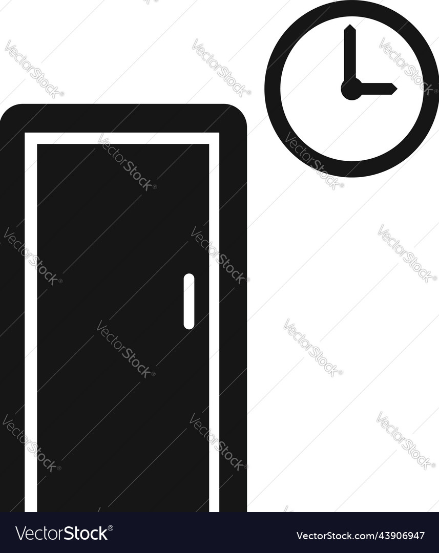 Wait area door icon simple waiting room Royalty Free Vector