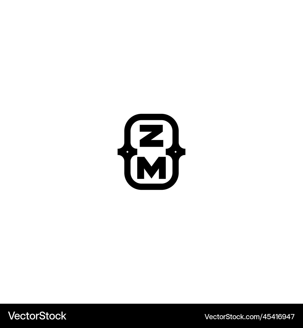 Zm line bold concept logo initial Royalty Free Vector Image