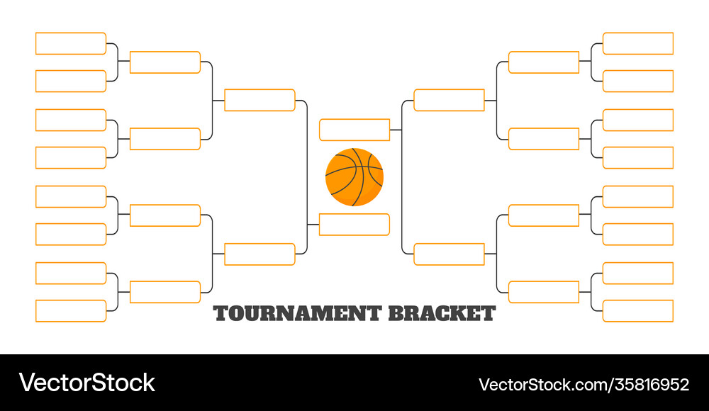 16 team tournament bracket championship template Vector Image