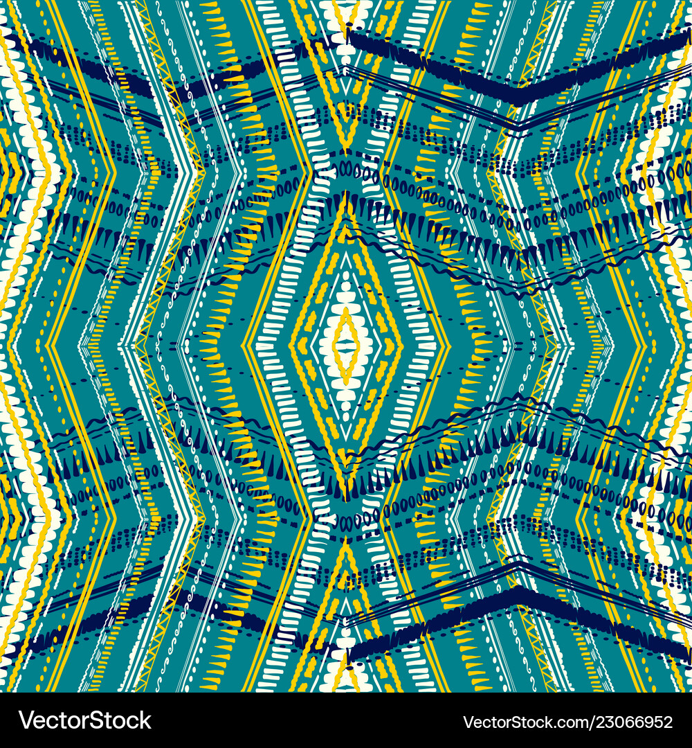 Abstract ikat and boho style handcraft fabric Vector Image