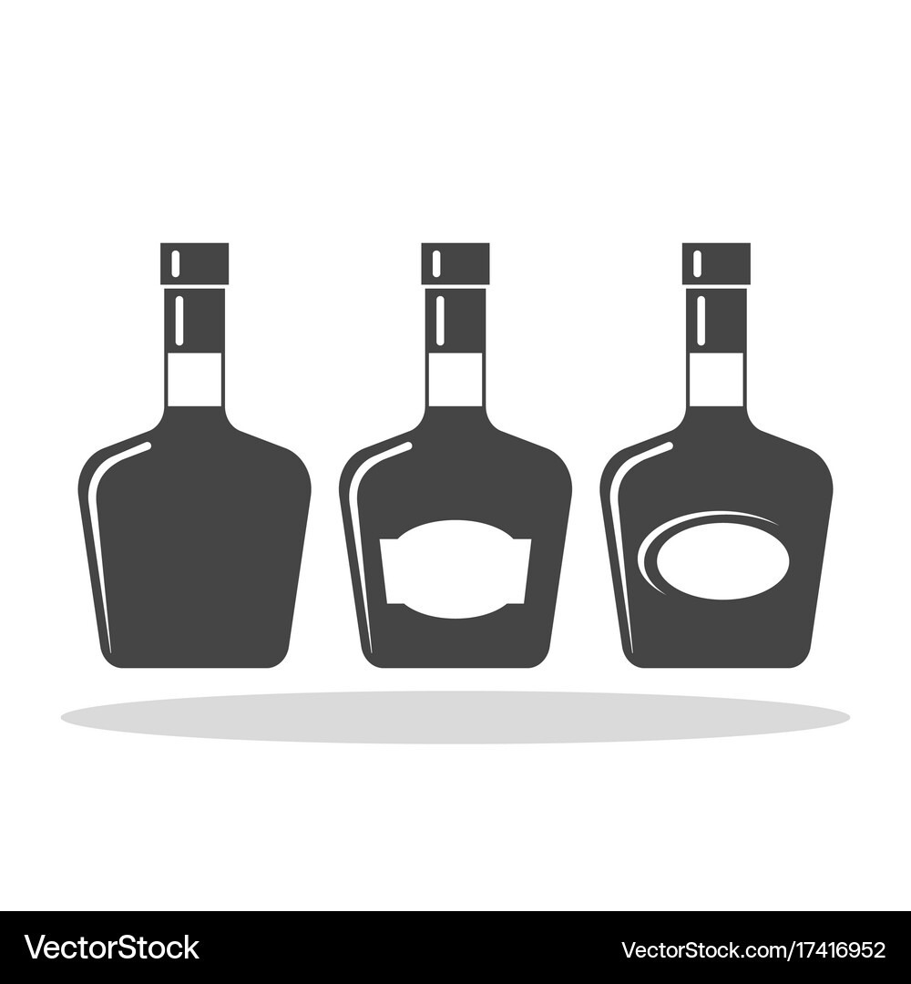 Bottle of alcohol flat icon Royalty Free Vector Image