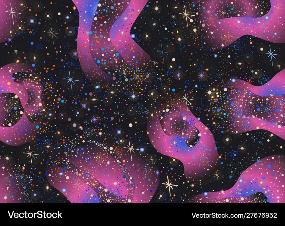 Colorful seamless pattern with white shiny stars Vector Image