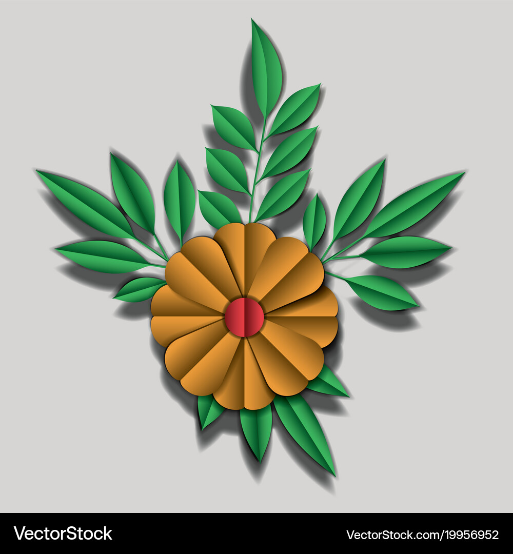 Flower and leafs floral decoration Royalty Free Vector Image