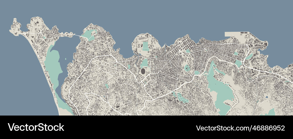 Freetown sierra leone map detailed Royalty Free Vector Image