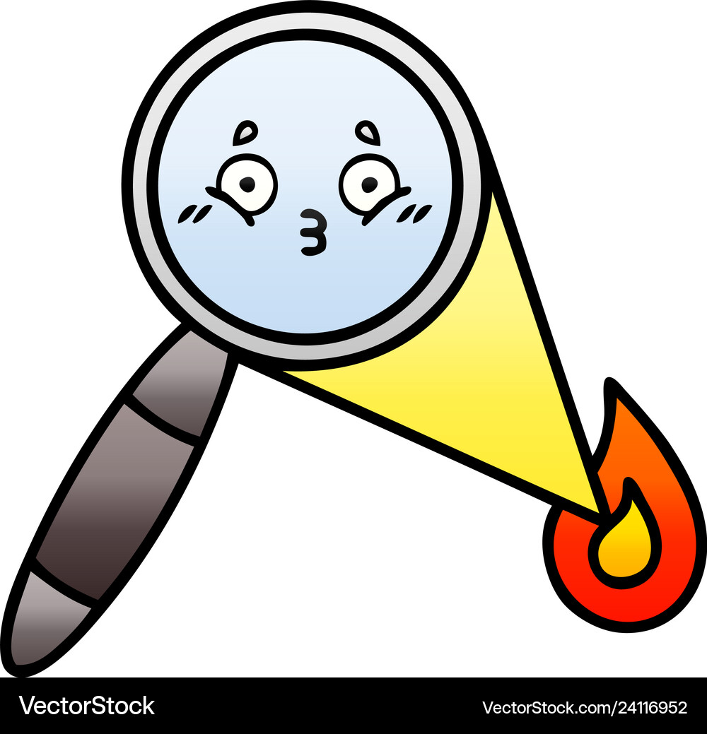 Gradient shaded cartoon magnifying glass Vector Image